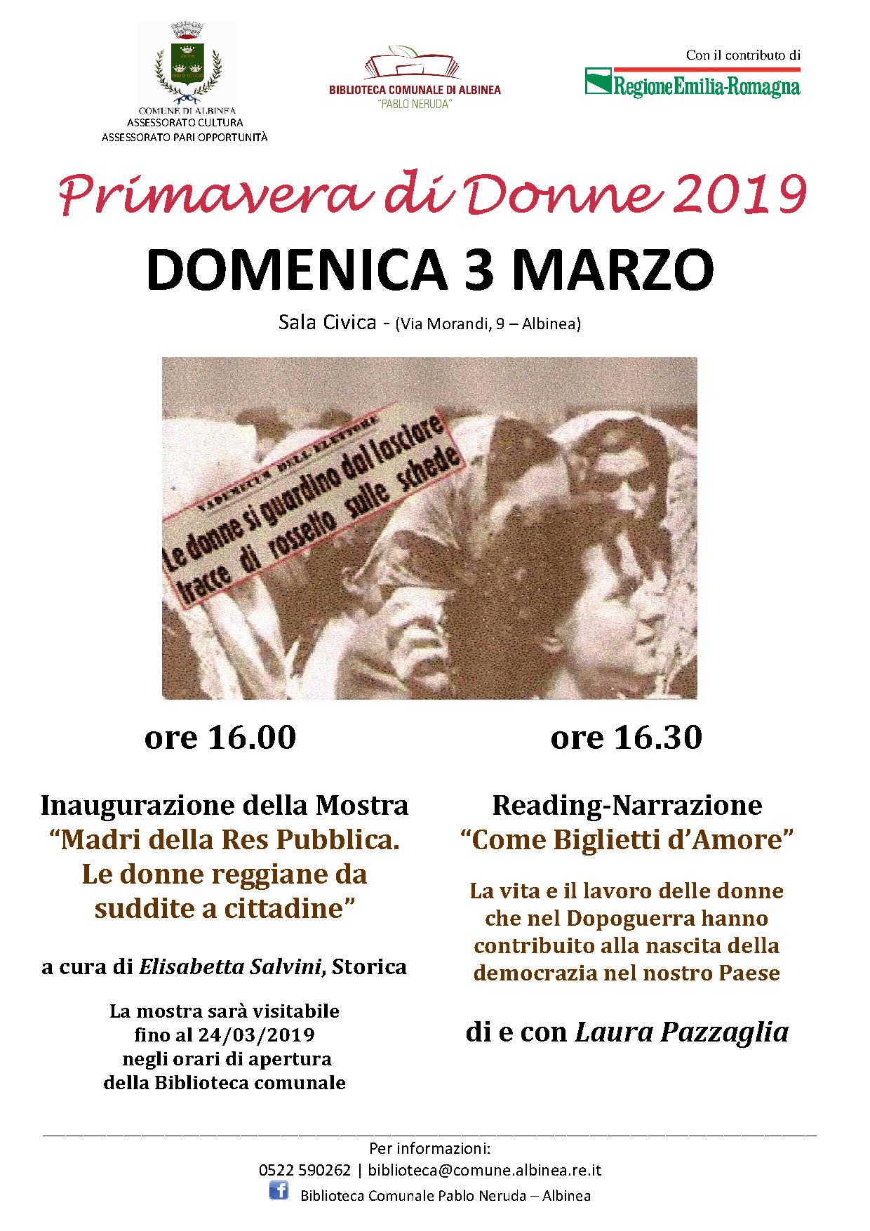 Domenica 3 marzo la mostra sulle “madri della Res Pubblica” e il ...
