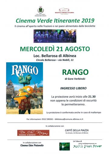 Cinema Verde Itinerante 2019 – mercoledì 21 agosto a Bellarosa – Comune ...