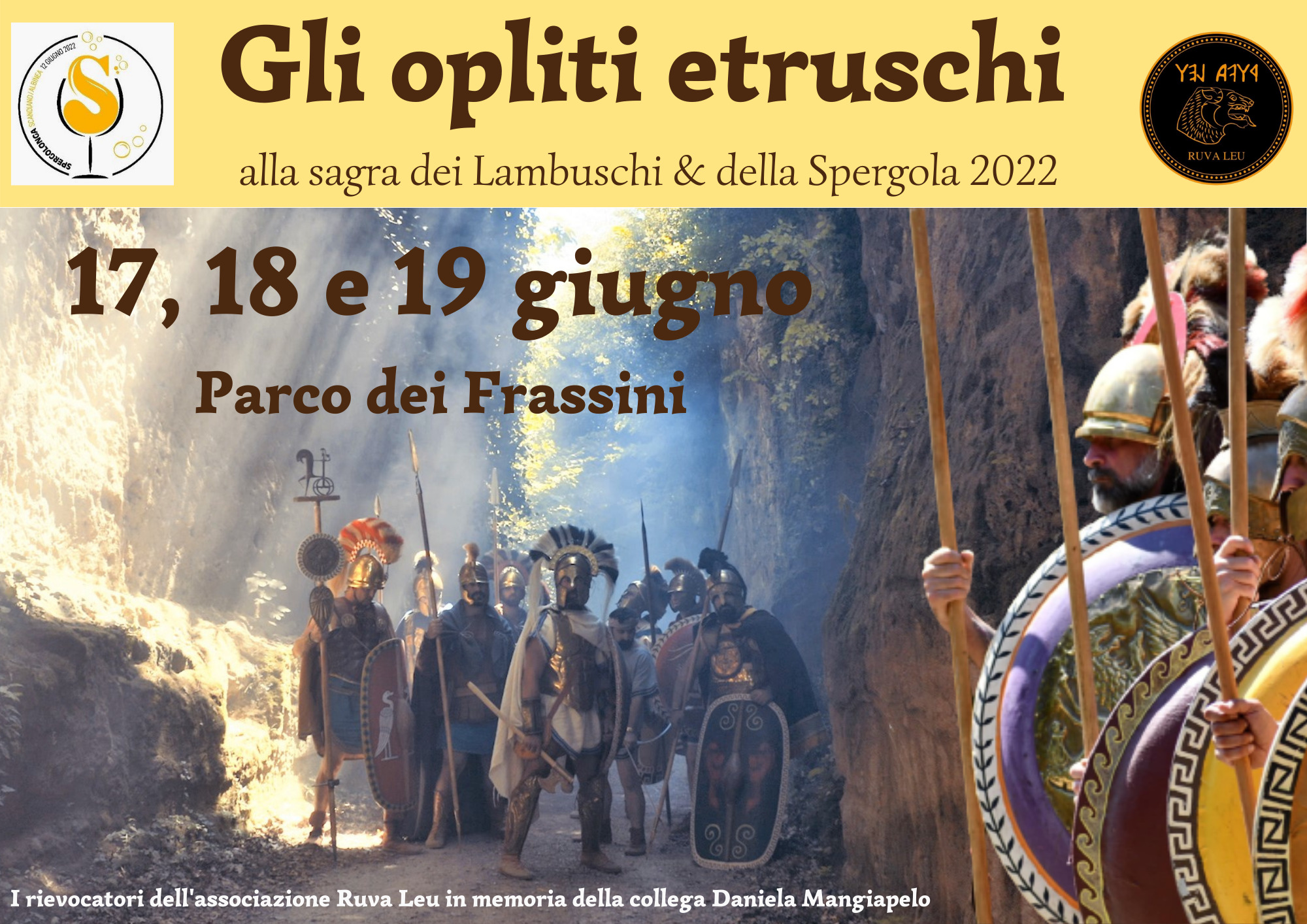 Un corpo di opliti etruschi alla Sagra dei Lambruschi e della Spergola ...