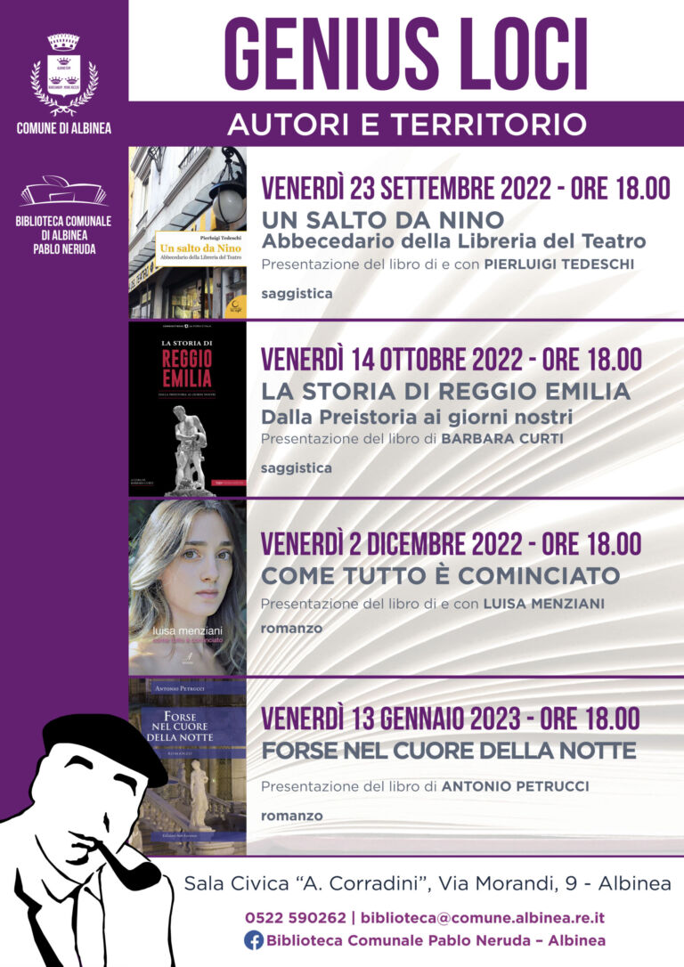 Il nuovo calendario di “Genius Loci” per scoprire gli autori del ...