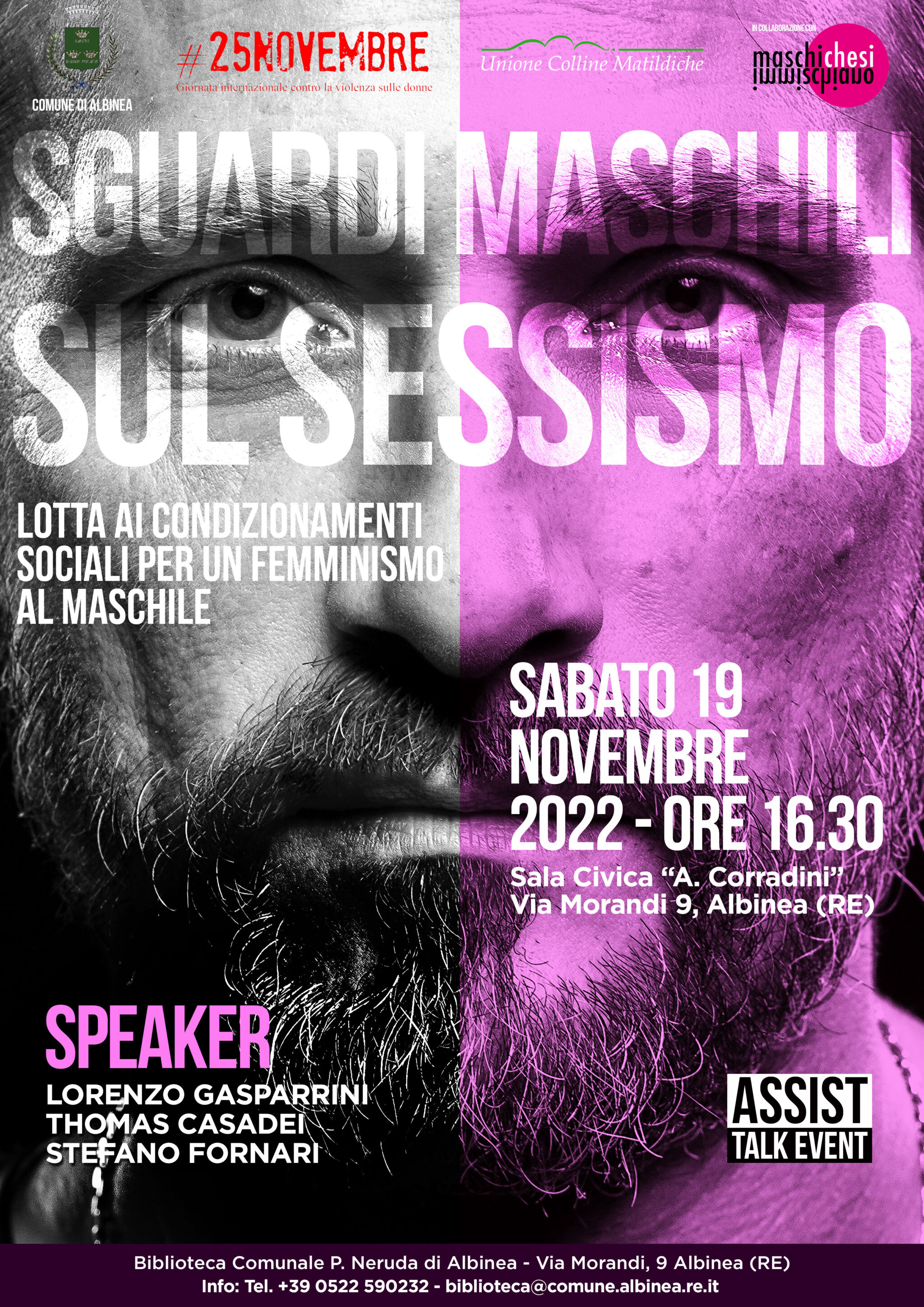 “Assist” il 19 novembre in sala civica con “Sguardi maschili sul ...