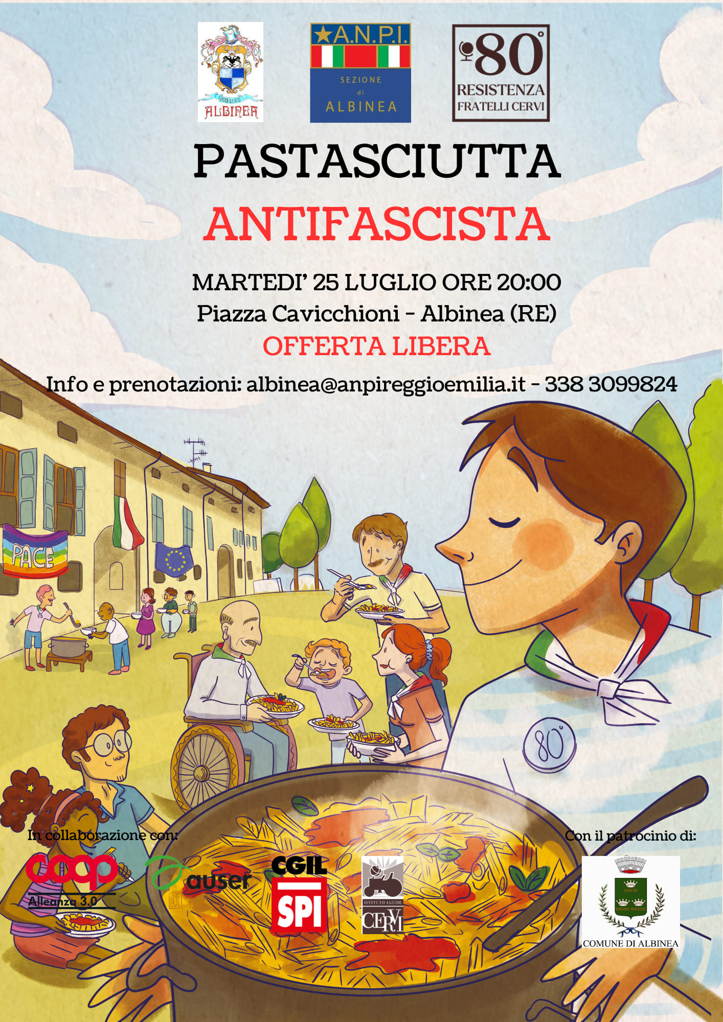 Il 25 luglio la pastasciutta antifascista in piazza – Comune di Albinea