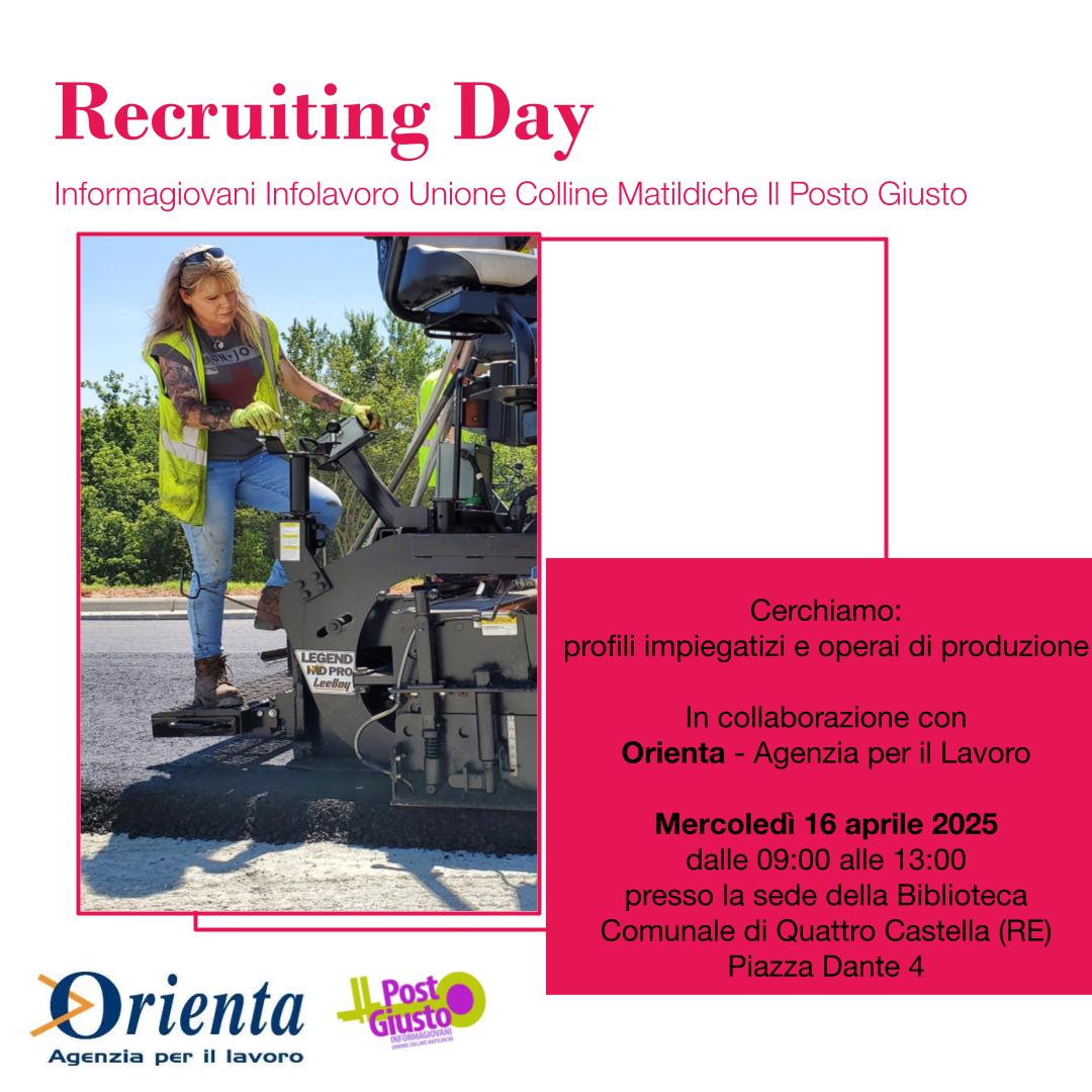 Mercoledì 16 aprile il “Recruiting day” dell’Informagiovani ...