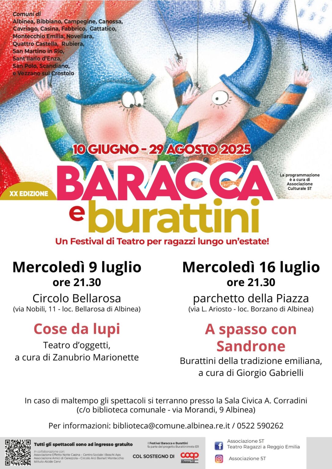 Il 9 e il 16 luglio le date per Baracca e Burattini ad Albinea – Comune ...